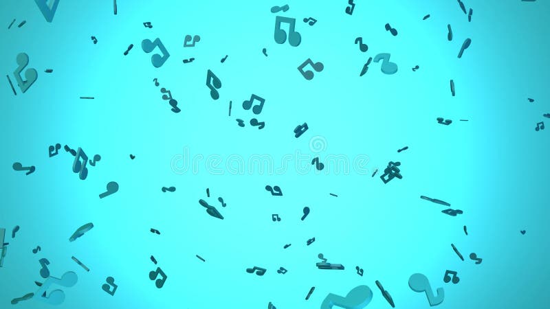 Falling Blue Musical Notes on Blue Background. Stock Footage - Video of ...