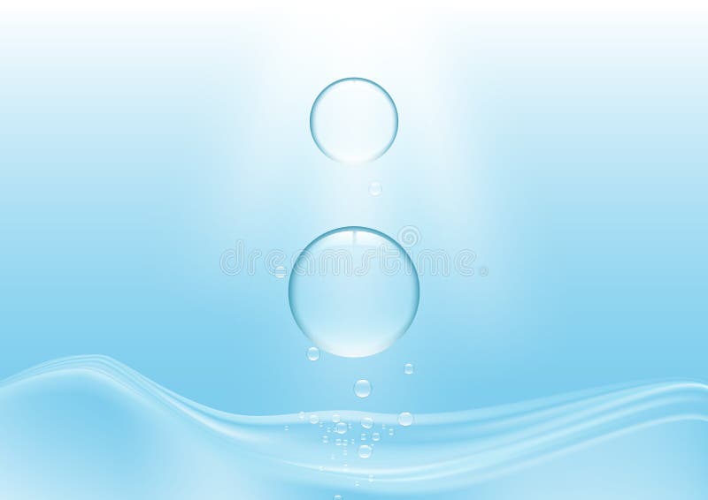 Falling Blue Water Drops on Water Surface Vector Illustration Stock ...