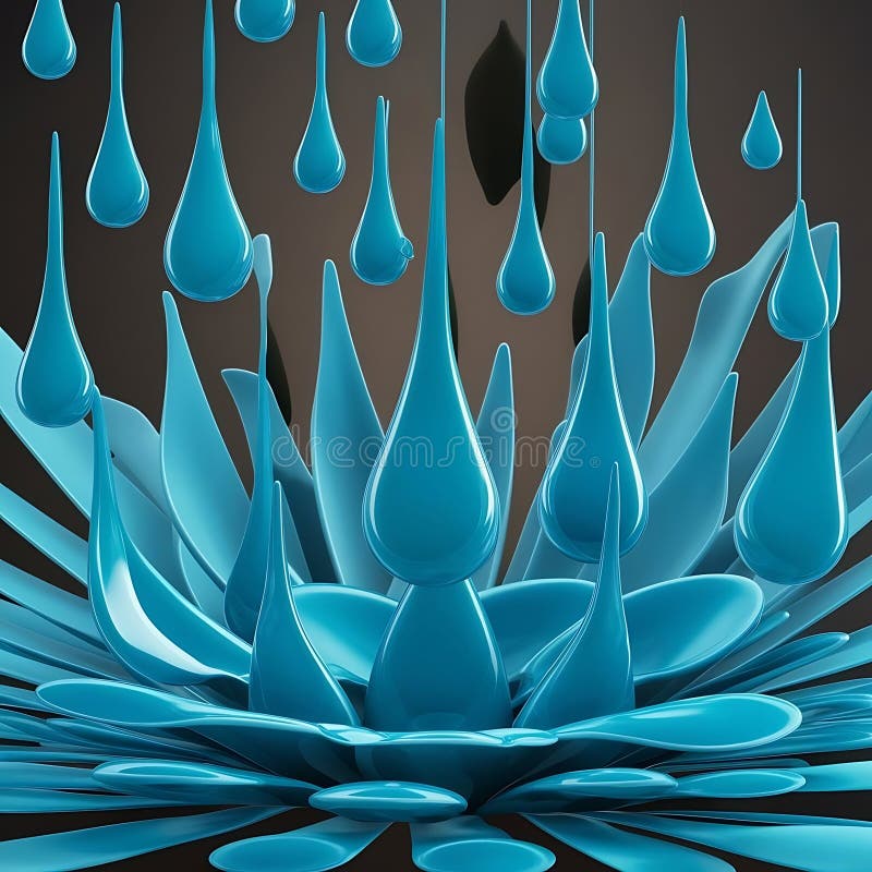 Falling Blue Waterdrops. for Your Design Stock Illustration ...