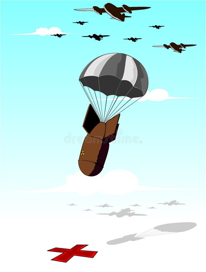 Falling bomb illustration stock vector. Illustration of metal - 13892852