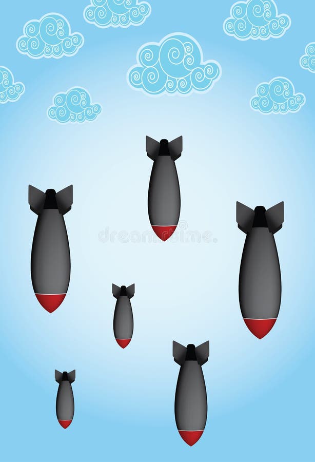 Falling bombs stock vector. Illustration of background - 21729883