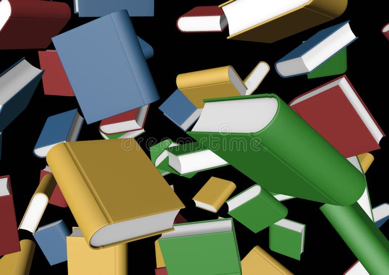 Falling books stock illustration. Illustration of study - 21410433
