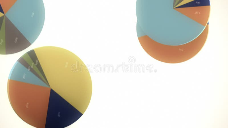 Falling, Bouncing Pie Charts in Slow Motion Stock Video - Video of ...