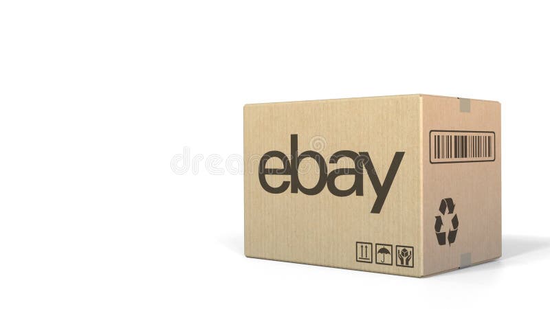 Falling Box with EBay Logo. Editorial 3D Animation Stock Video - Video ...