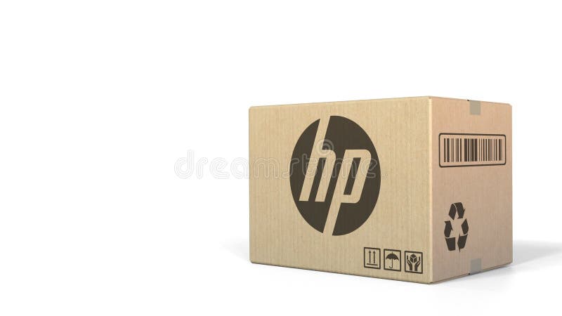 Falling Box with HP Logo. Editorial 3D Animation Stock Video - Video of ...