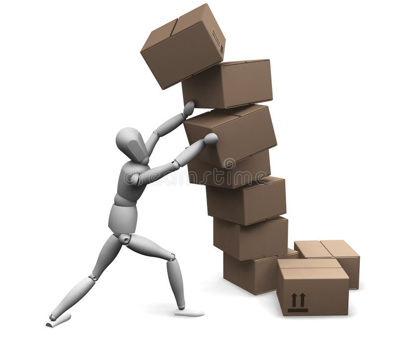 Falling boxes stock illustration. Illustration of holding - 2718925