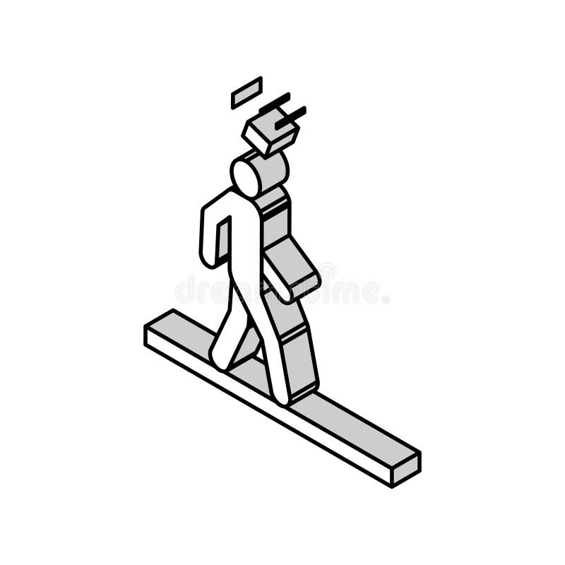 Falling Brick Man Head Isometric Icon Vector Illustration Stock Vector ...