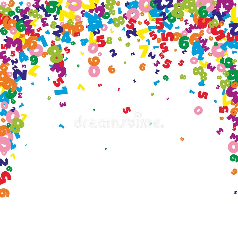 Falling Bright Numbers. Math Study Stock Illustration - Illustration of ...