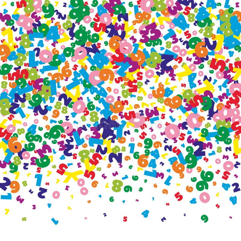 Falling Bright Numbers. Math Study Stock Illustration - Illustration of ...