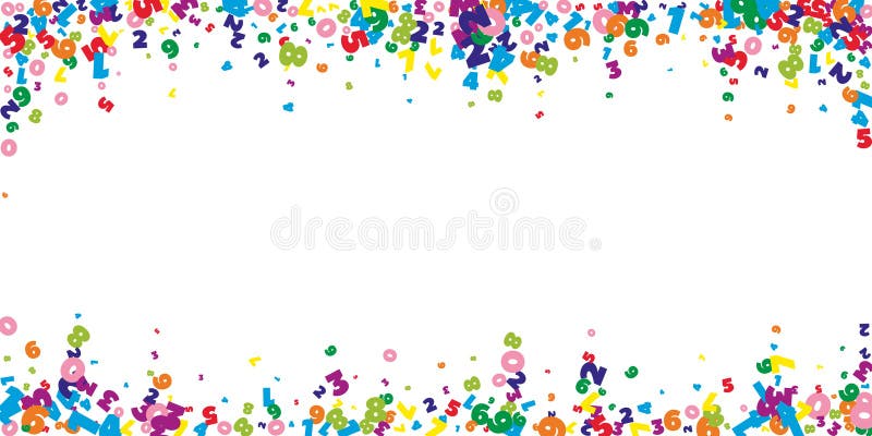 Falling Bright Numbers. Math Study Stock Illustration - Illustration of ...