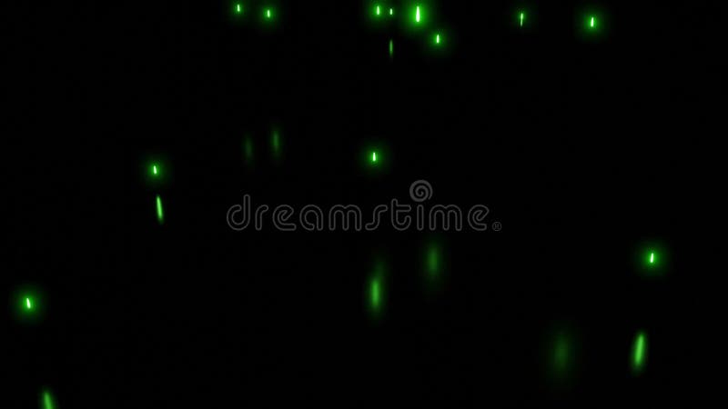 Falling Bright Particles with Reflection on Black Background. Design ...