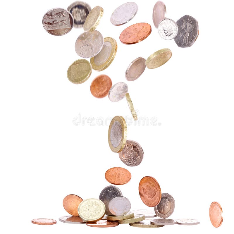 Coins falling into a jar stock photo. Image of financial - 19018412