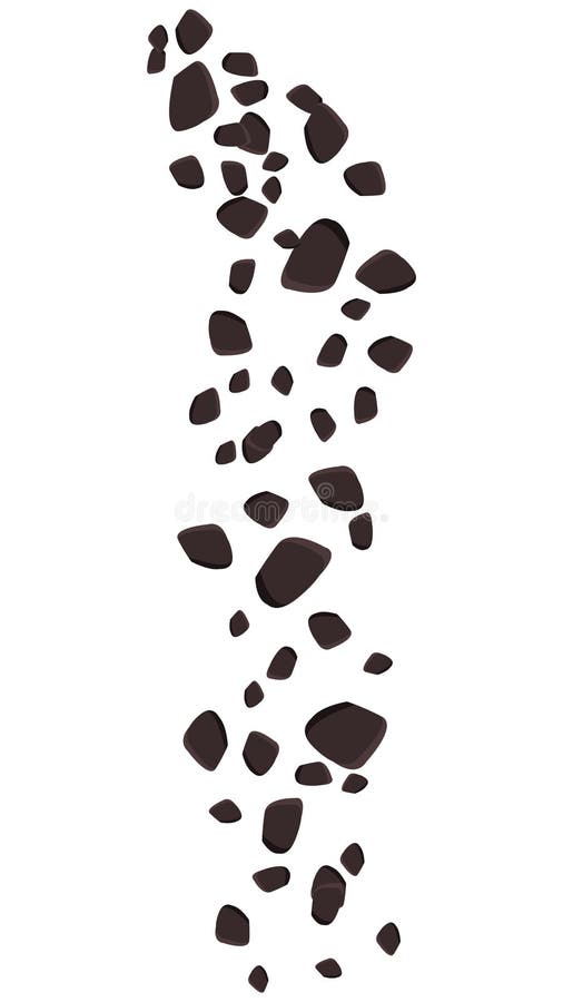 Falling Brown Stones or Ground Isolated on White. Clipart Stock Vector ...