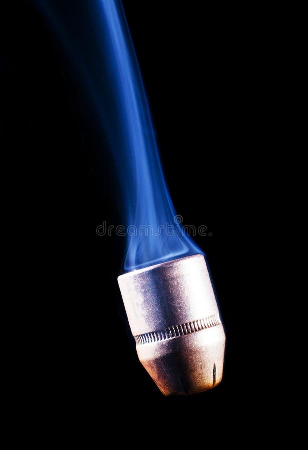 Falling bullet with smoke stock photo. Image of copper - 95295678