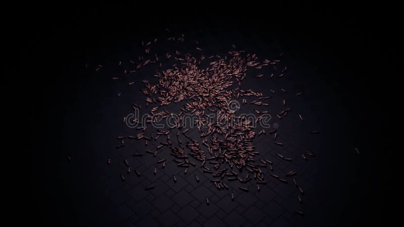 Falling Bullets Process Turned Backwards on a Dark Background. Design ...