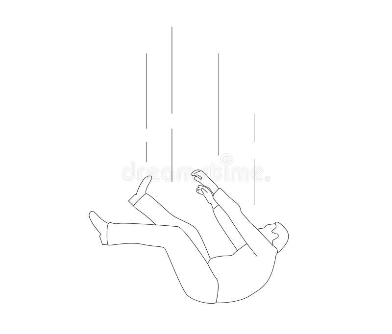 Falling Business Man Line Art Isolated on White Stock Vector ...