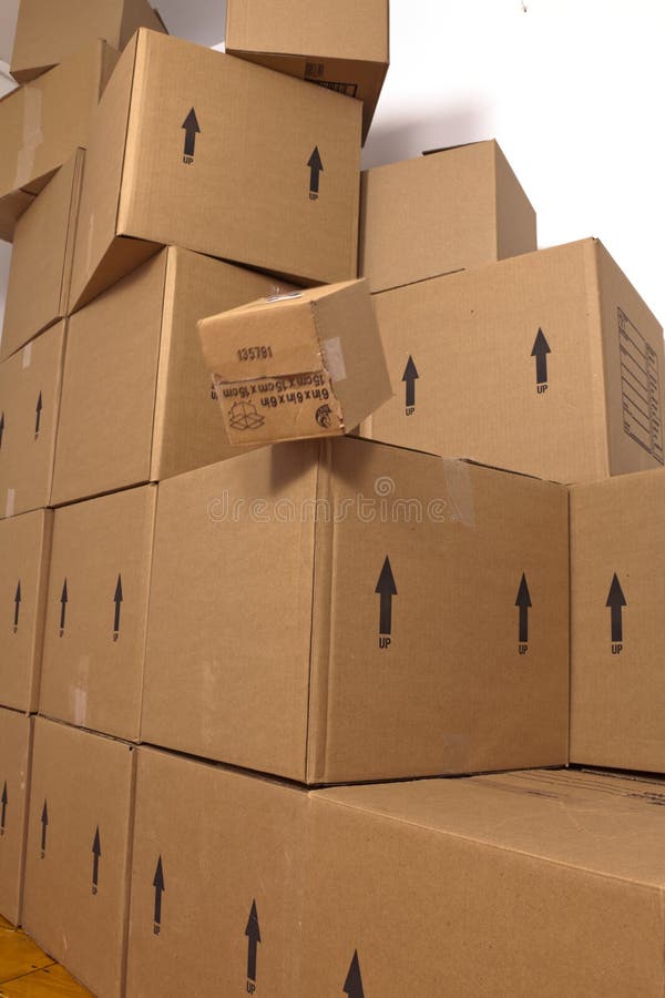 Falling Cardboard Box stock image. Image of eyes, moving - 39196353