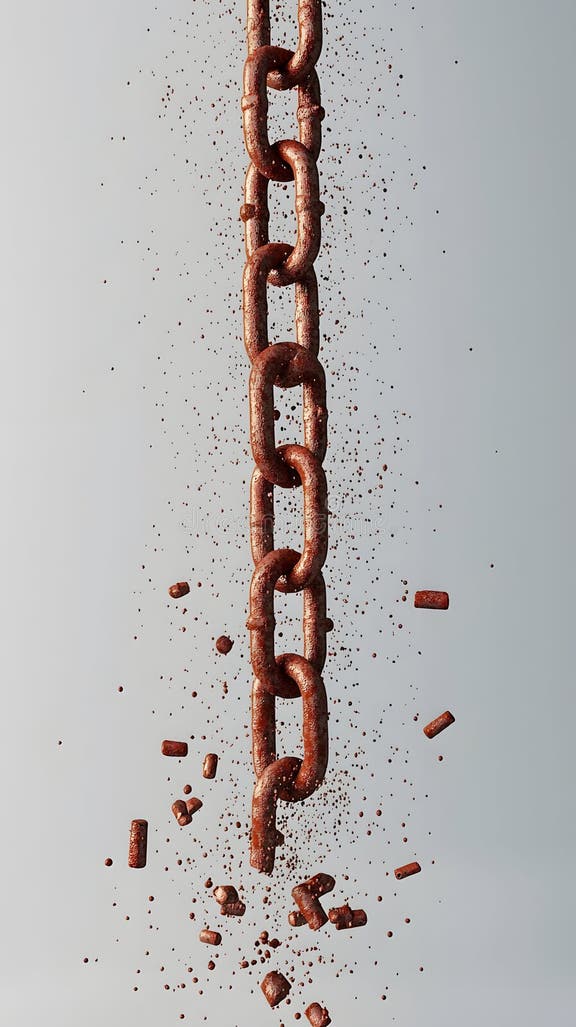 Falling Chain Disintegrating Mid-air Stock Illustration - Illustration ...