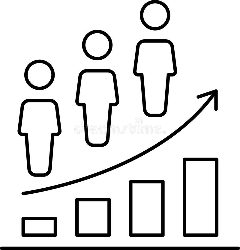 Population Growth Icon, Increase Social Development, Global Demography ...