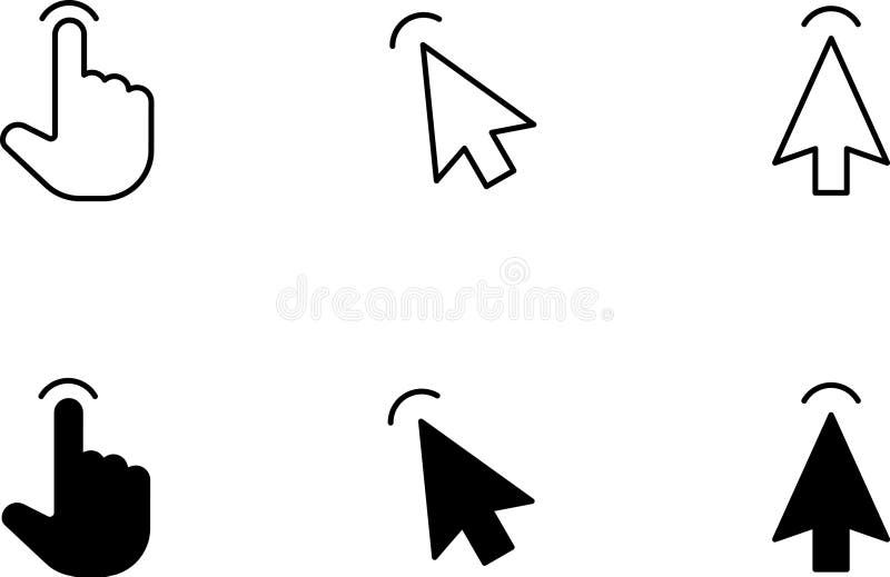 Mouse Click Cursor and Loading Icon for Web Computer Mobile App or Ui ...