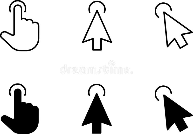 Mouse Click Cursor and Loading Icon for Web Computer Mobile App or Ui ...