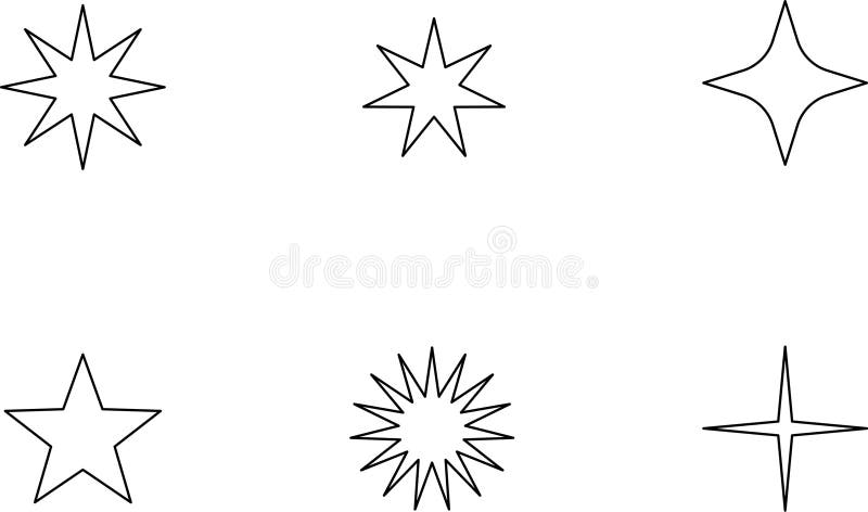 Sparkle Star Icons Set. Simple Star Burst Symbol Stock Illustration ...
