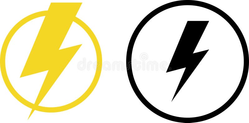 Vector Bolt Lightning Yellow Icon. Thunder, Symbol of Energy, Danger ...