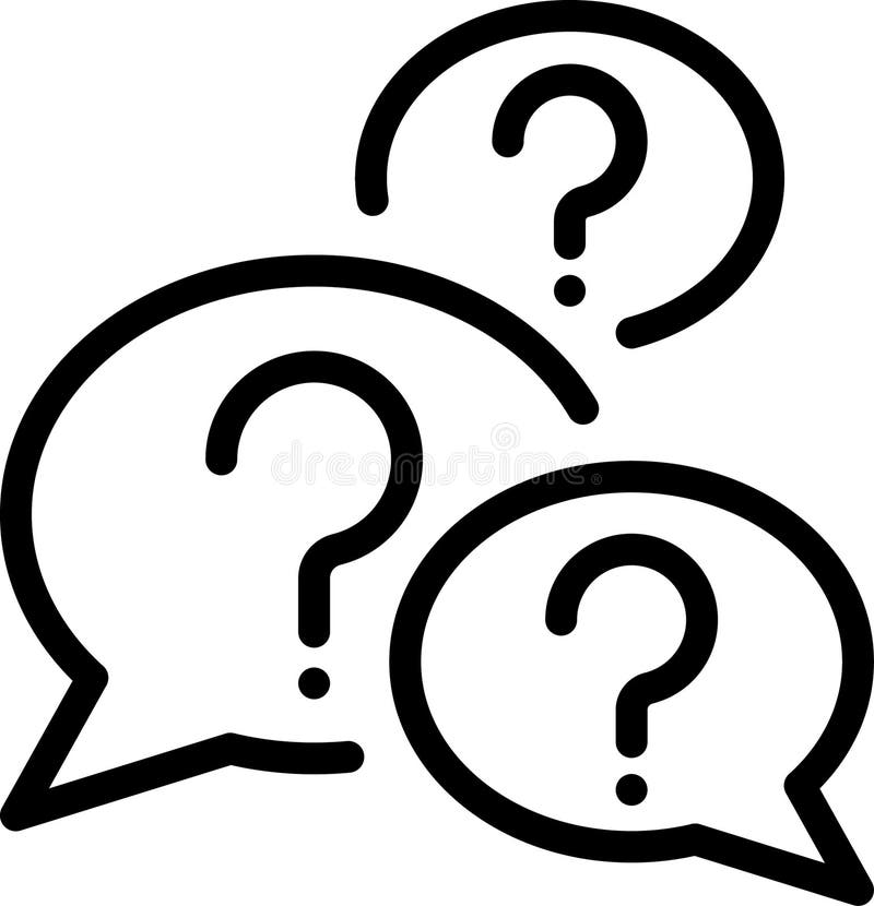 Question Bubbles Line Icon. Ask Help Sign. Faq Questionnaire Symbol ...