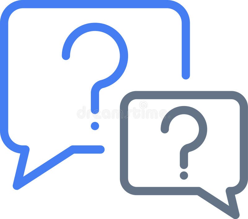 Question Bubbles Line Icon. Ask Help Sign. Faq Questionnaire Symbol ...