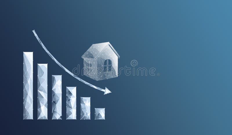 Falling chart on property stock illustration. Illustration of collapse ...