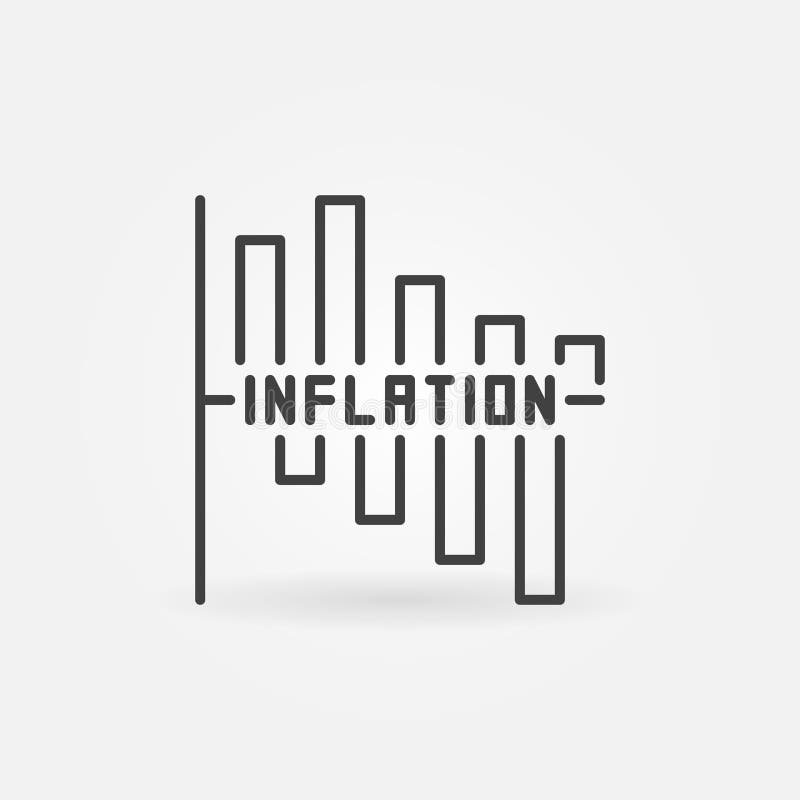 Falling Chart Vector Thin Line Inflation Concept Icon or Sign Stock ...