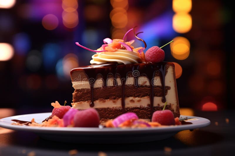 A Falling Cheesecake Slice Creates a Messy Splatter upon Impact with ...