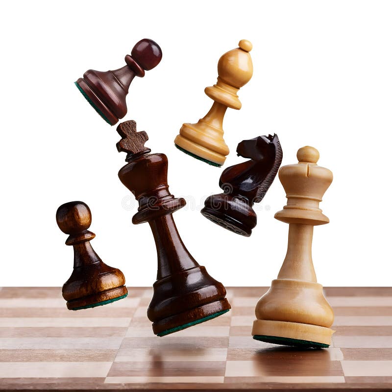 Falling Chess Pieces on the Board Isolated on Transparent Background ...