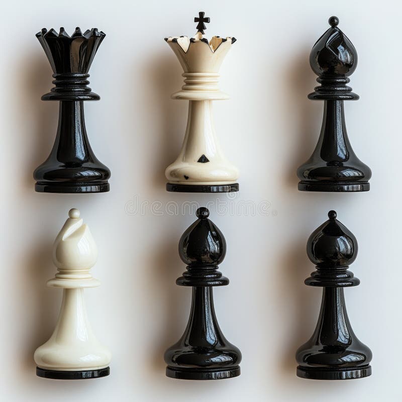 Falling Chess Pieces are Shown on the Board with a Transparent Isolated ...