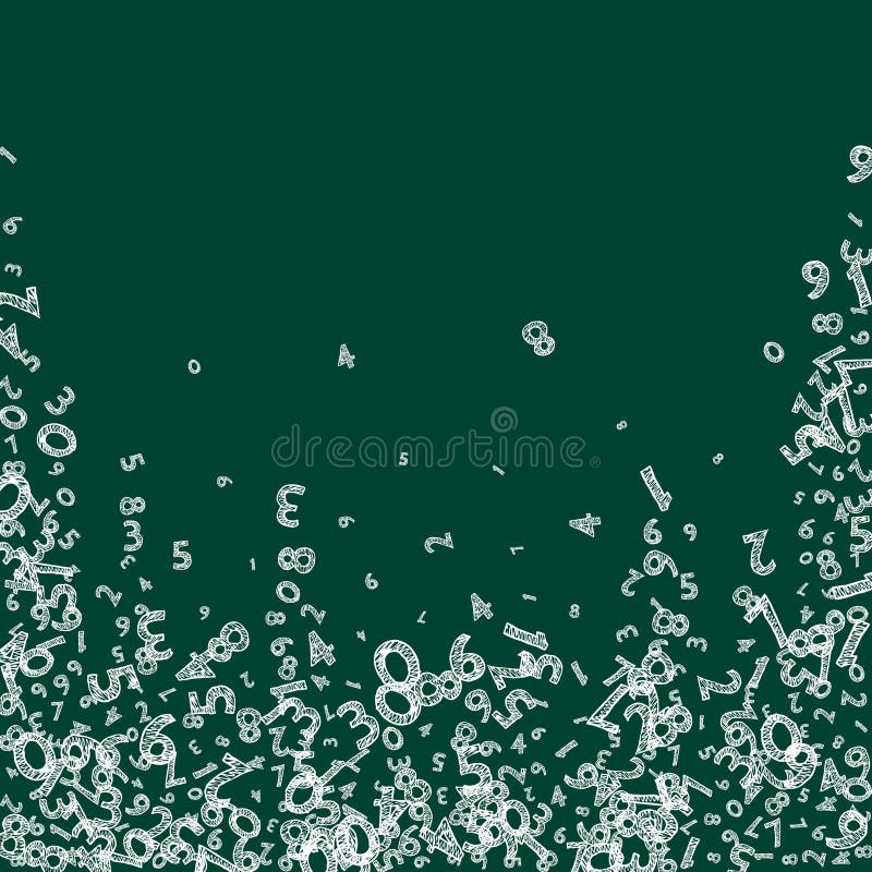 Falling Childish Chalk Numbers. Math Stock Illustration - Illustration ...