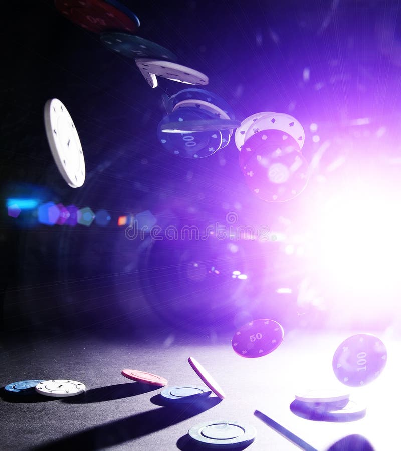 Falling Chips with Back Side Flash and Glare. Stock Image - Image of ...