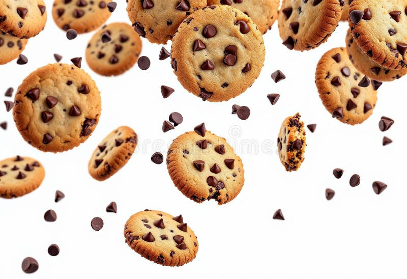 Falling Round Biscuits Isolated Transparent Background Stock Photos ...