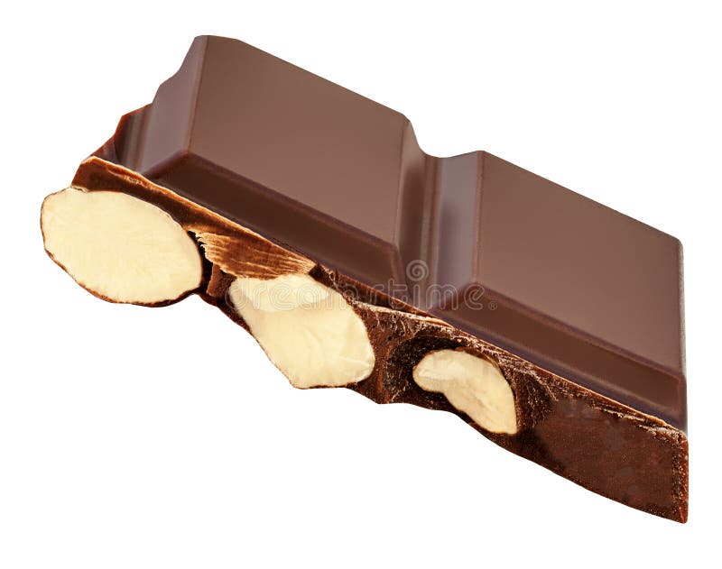 Falling Chocolate Pieces Isolated on White. Broken Chocolate Bar with ...