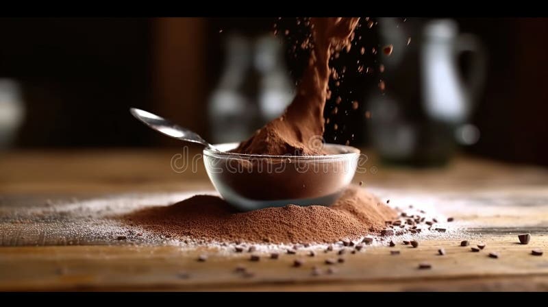 Falling Chocolate Powder Ai Generated Image Stock Illustration ...