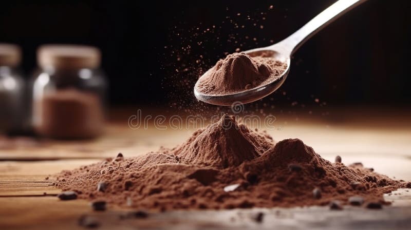 Falling Chocolate Powder Ai Generated Image Stock Illustration ...
