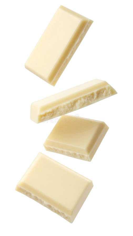 Falling Chunks Delicious White Chocolate Transparent Background Stock ...