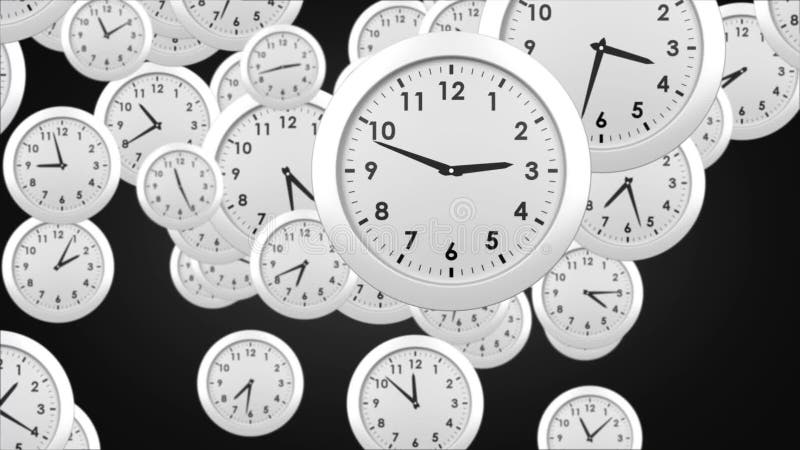 Falling Clocks on Black Background Stock Footage - Video of countdown ...