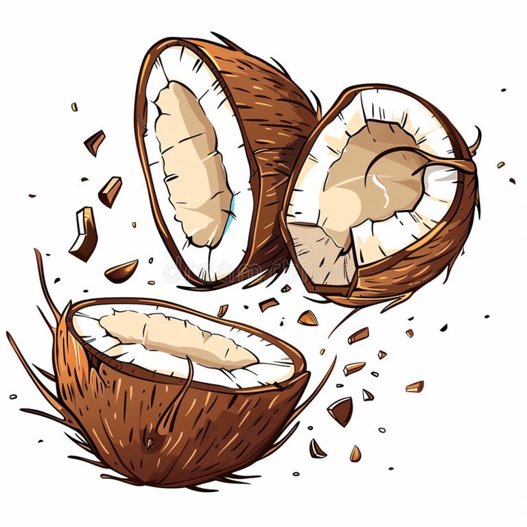 Falling Coconuts Create Dynamic and Playful Scene, Showcasing Exotic ...