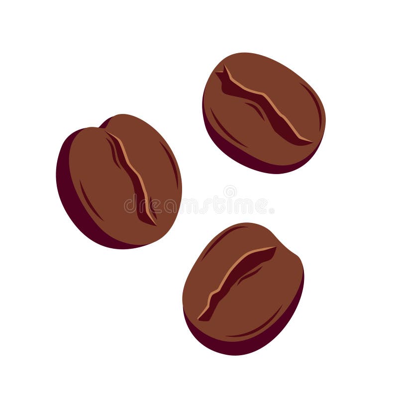 Falling Coffee Beans Vector Illustration Isolated on White Background ...