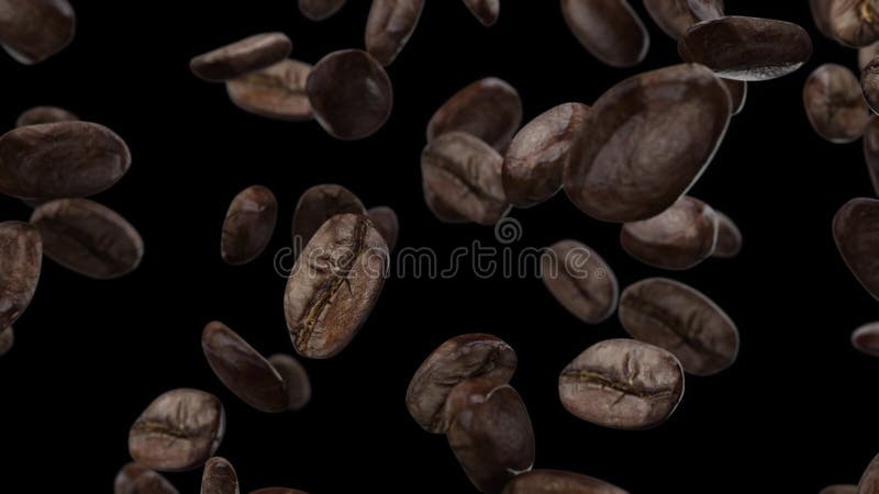 Falling Coffee Grains on a Black Background Stock Footage - Video of ...