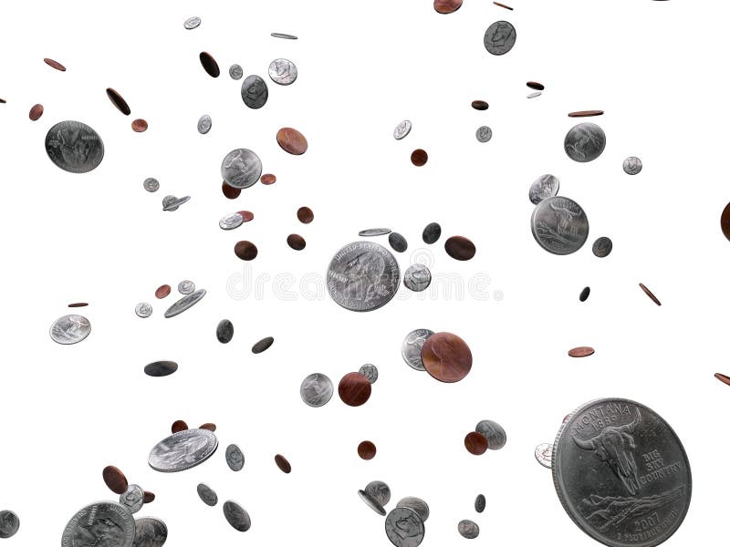 Falling coins. stock image. Image of accounting, floor - 5373117
