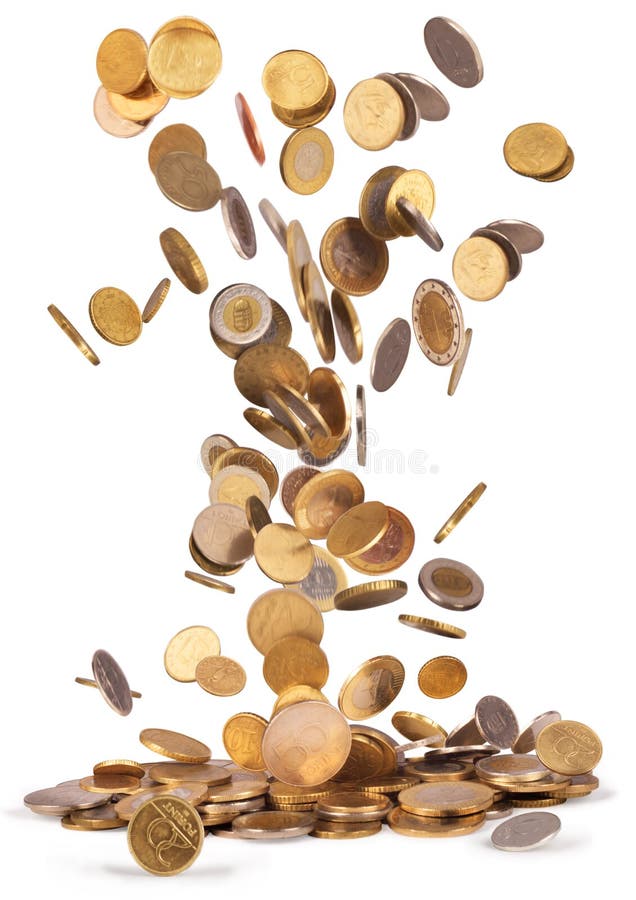 Falling coins for business stock illustration. Illustration of finance ...