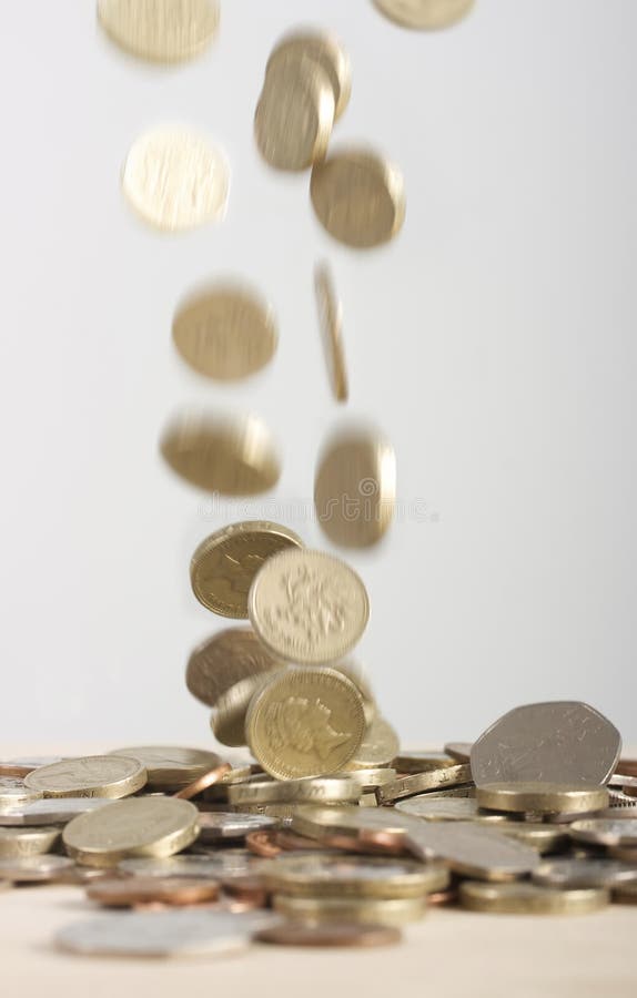 Falling Coins stock image. Image of banking, objects - 49347773