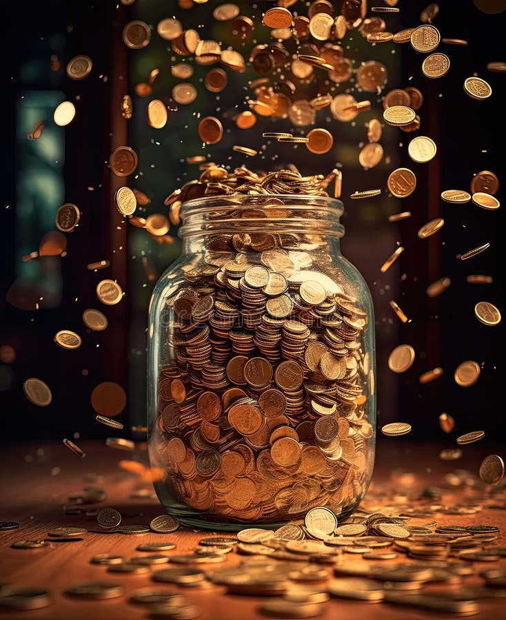 Coins Falling Jar Stock Illustrations – 127 Coins Falling Jar Stock ...