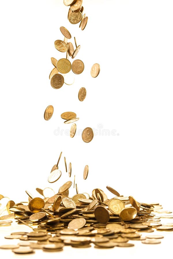 Falling coins stock image. Image of finance, white, financial - 35700963